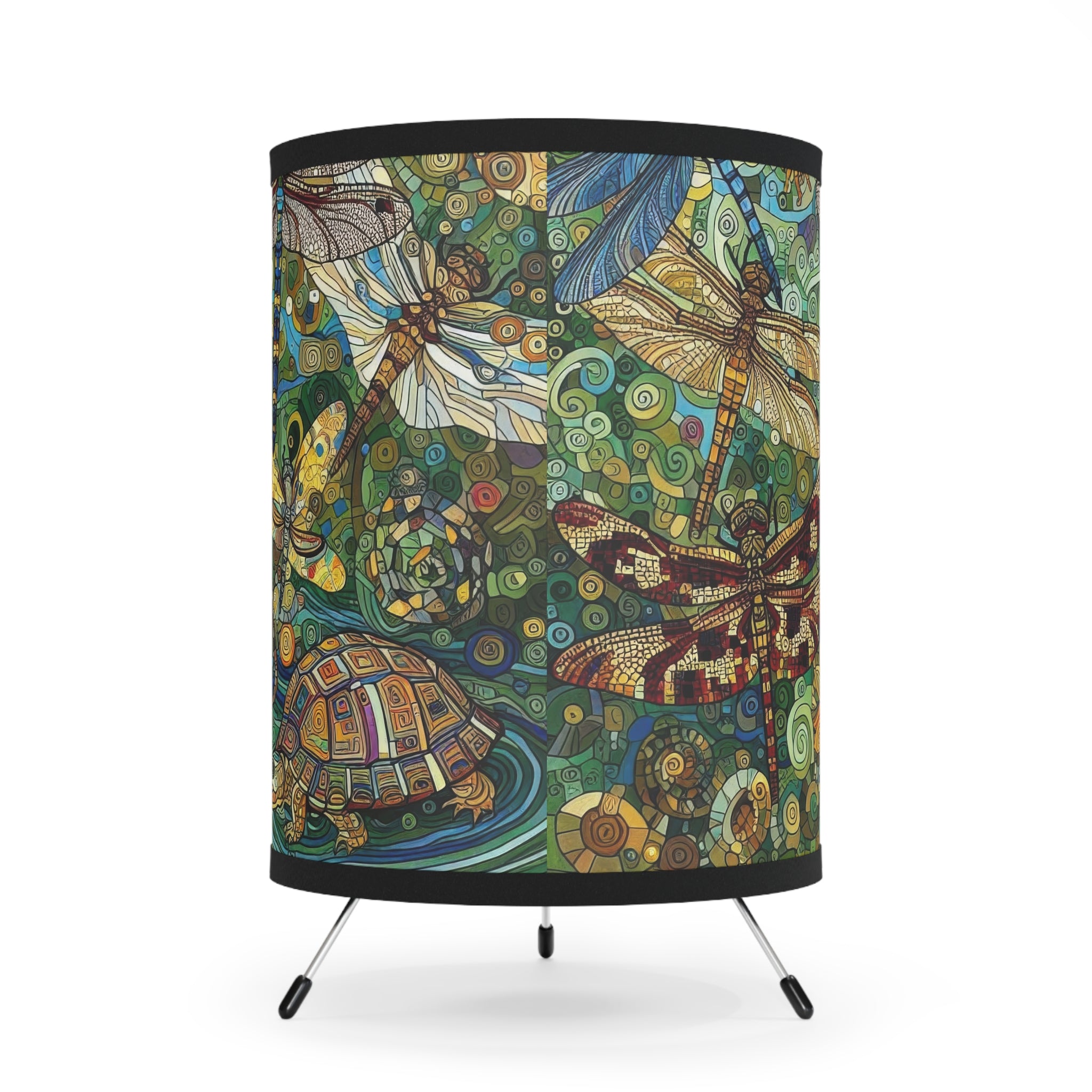 Dragonflies Tripod Lamp with High-Res Printed Shade - Serenity Home De ...